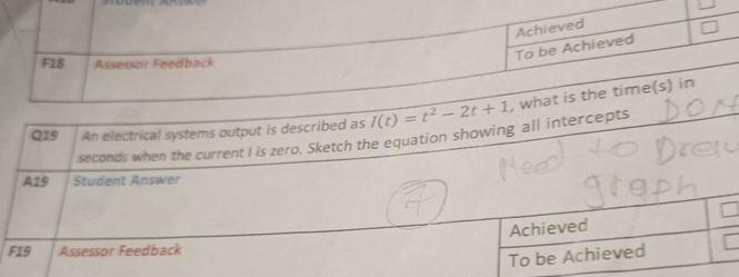 Solved \table[[Achieved],[To be Achieved]]Assessor | Chegg.com