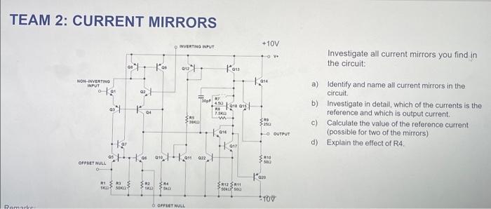 TEAM 2: CURRENT MIRRORS Investigate all current | Chegg.com