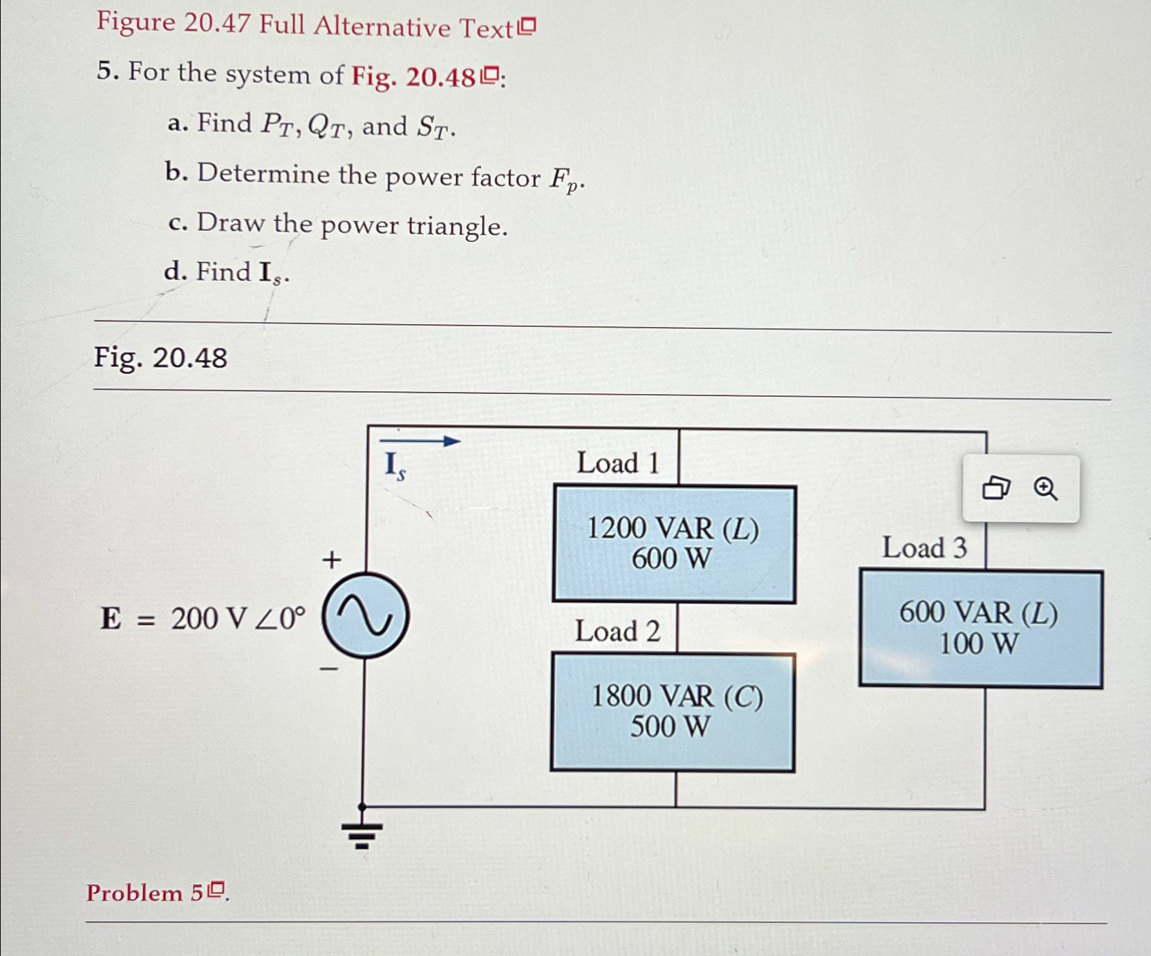 Solved Figure 20.47 ﻿Full Alternative Text!5. ﻿For the | Chegg.com