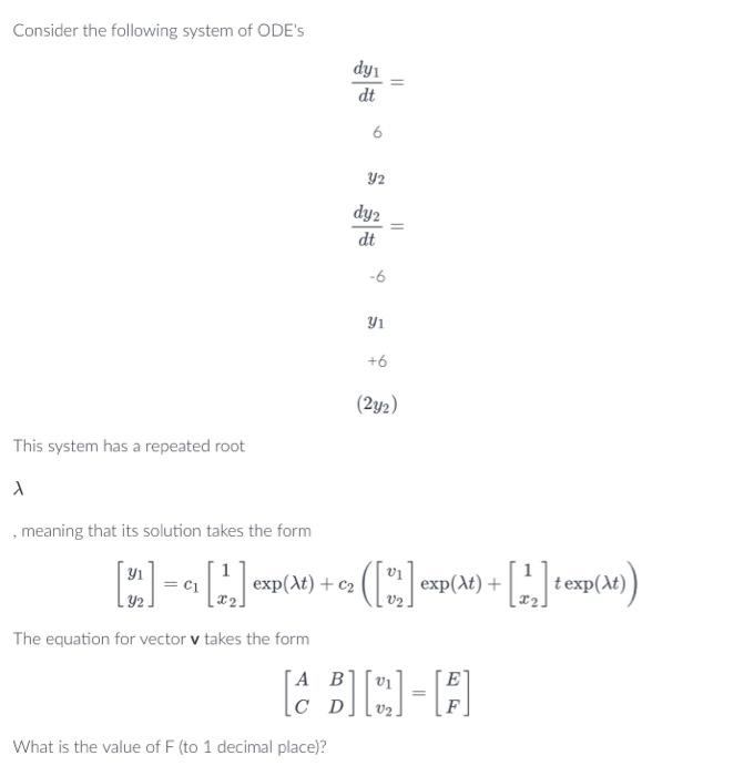 Solved Consider the following system of ODE's \\[ | Chegg.com