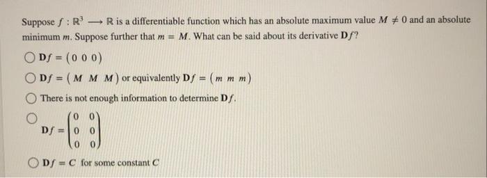 Solved Suppose f:R3 R is a differentiable function which has | Chegg.com