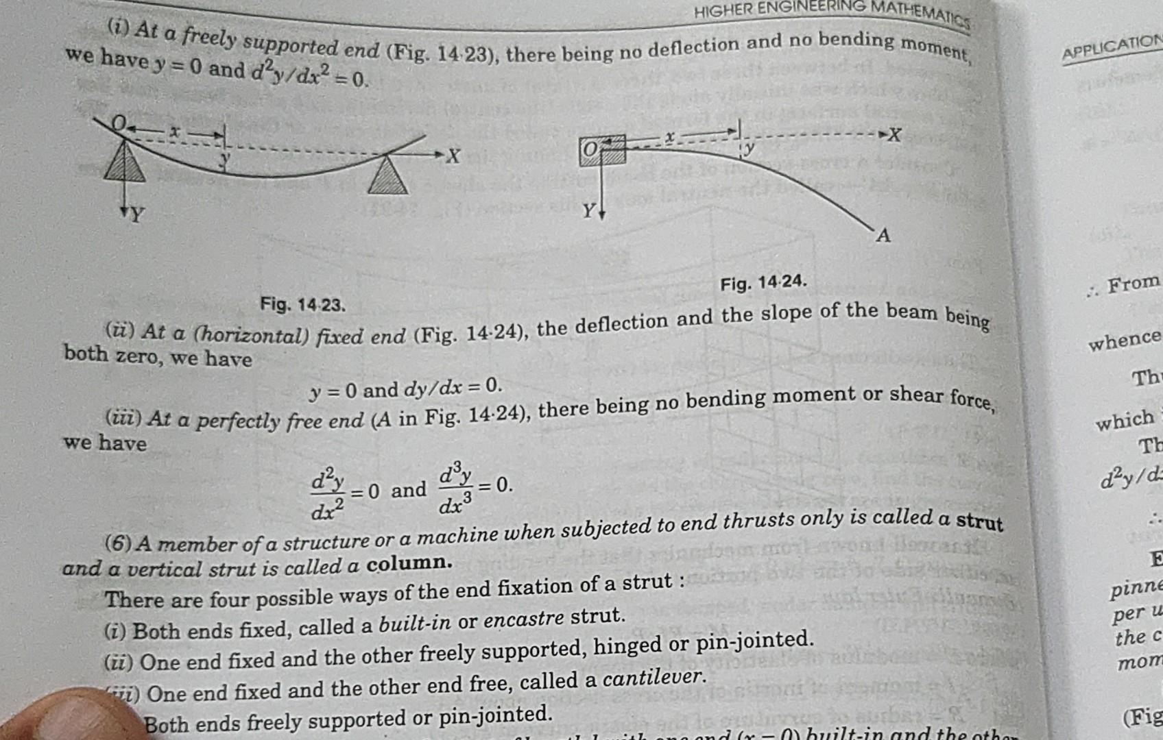 Solved (i) At a freely supported end (Fig. 14.23), there | Chegg.com