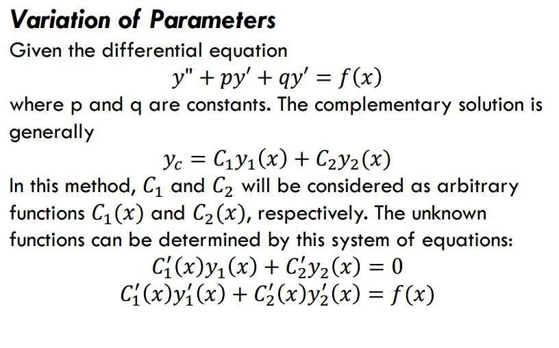 Solved Solve for the general solution of the following | Chegg.com