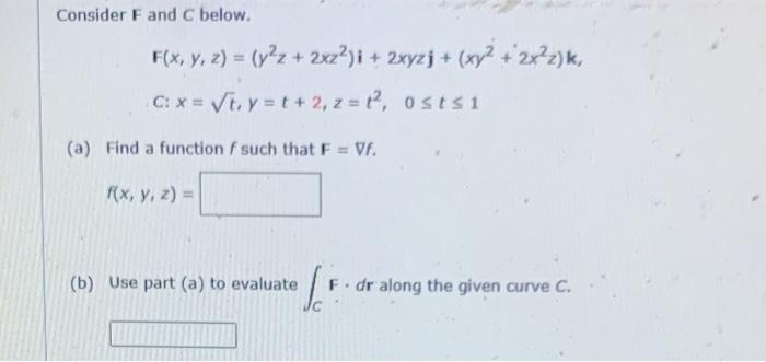 Solved Consider F and C below. | Chegg.com