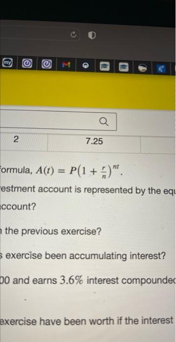 ormula, A(t)=P(1+nr)nt. estment account is | Chegg.com