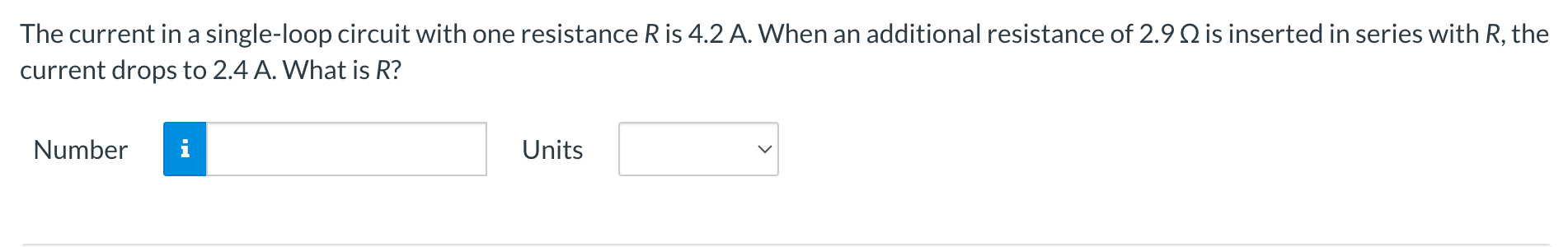 Solved The current in a single-loop circuit with one | Chegg.com
