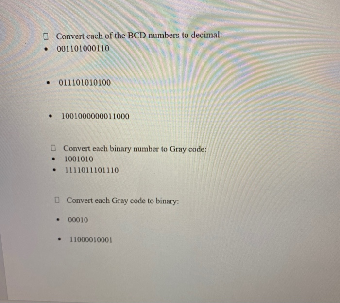 Solved Convert each of the BCD numbers to decimal: | Chegg.com