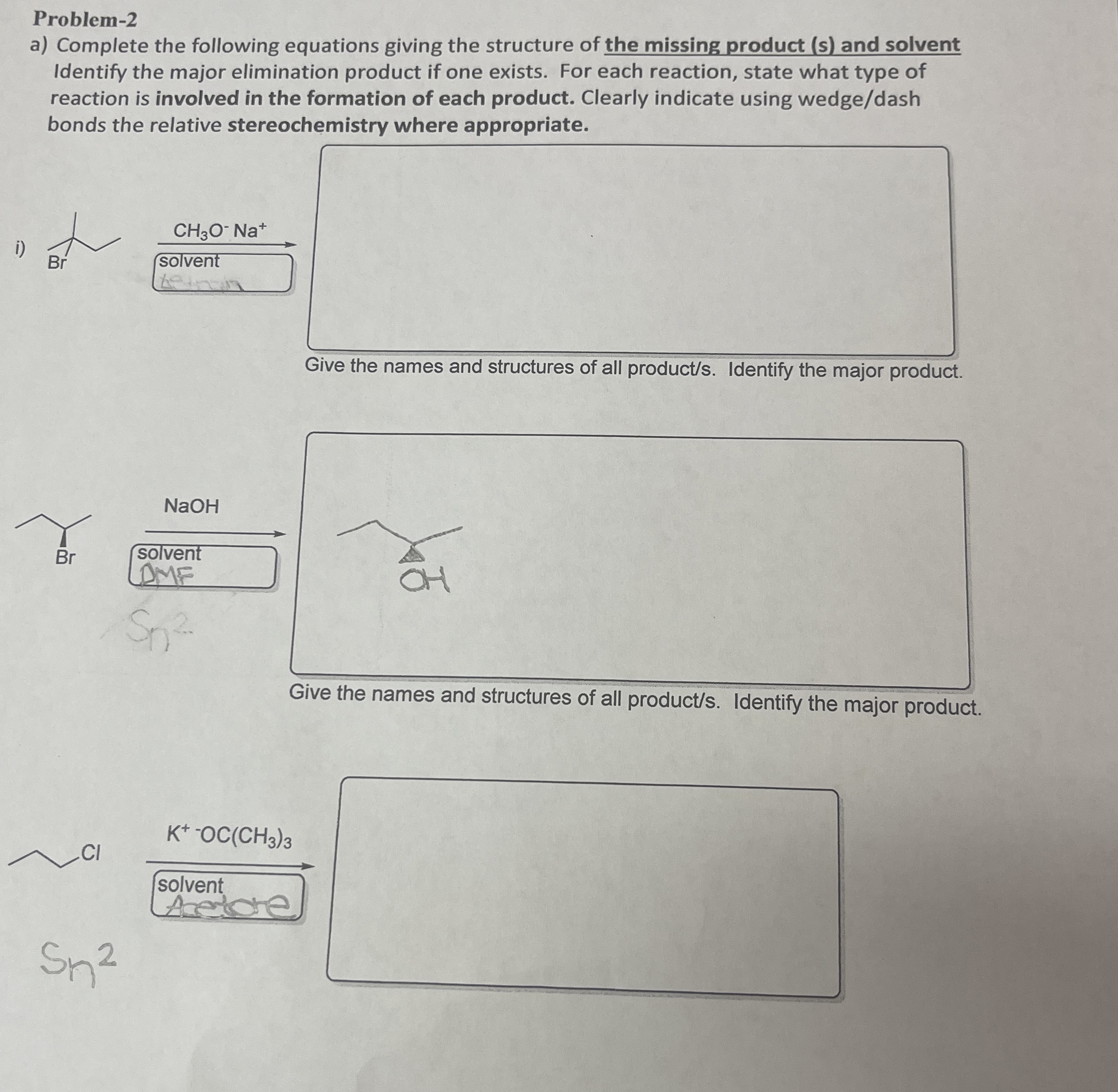 Solved Problem-2a) ﻿Complete the following equations giving | Chegg.com
