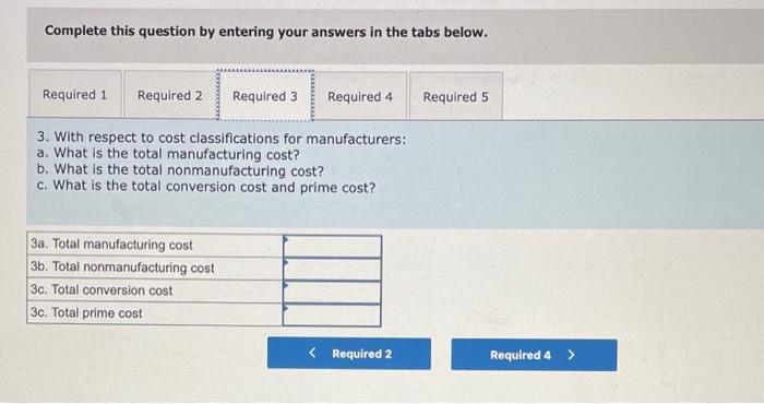 Solved total product cost, total direct manufacturing | Chegg.com