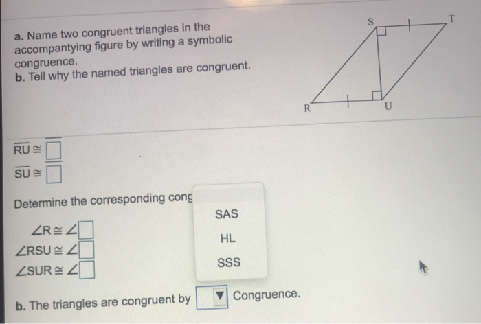 Solved A a. Name two congruent triangles in the | Chegg.com