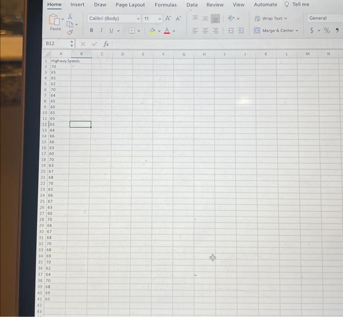 Solved Click here for the Excel Dota File: a. The speed | Chegg.com