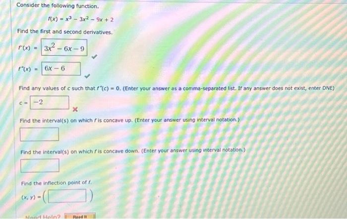 Solved Consider the following function. Find the first and | Chegg.com