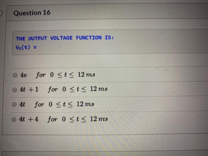 Solved A DIFFERENTIATOR TO PRODUCE AND OUTPUT OF 4V WHEN THE | Chegg.com