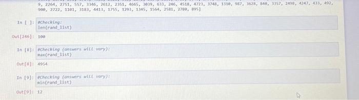 Solved Problem 2: Generating a list of random integers The | Chegg.com