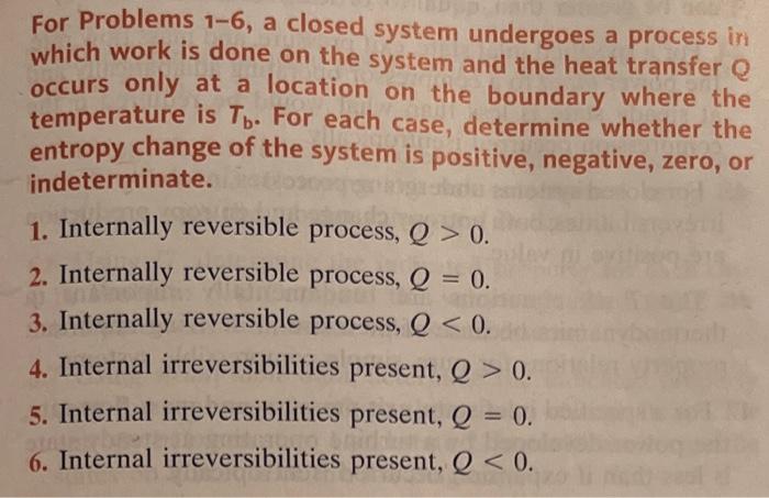 Solved For Problems 1−6, a closed system undergoes a process | Chegg.com