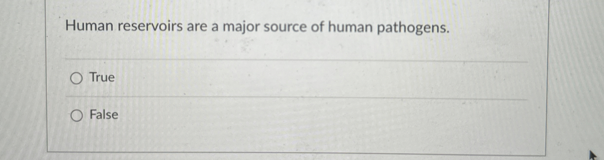Solved Human reservoirs are a major source of human | Chegg.com