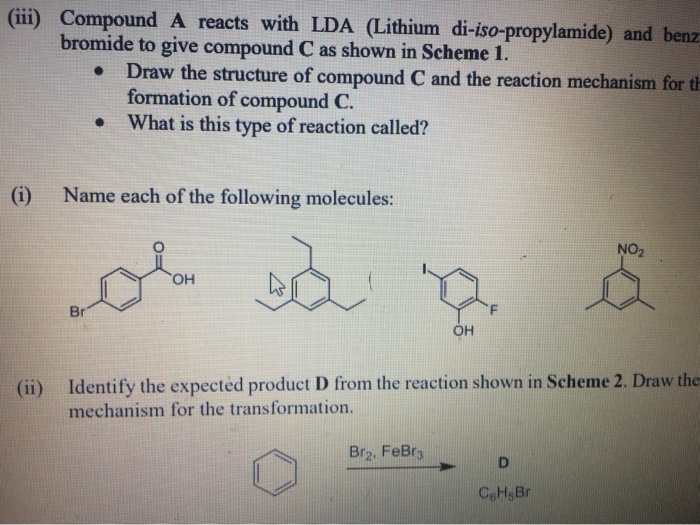 Solved (ii) Compound A reacts with LDA (Lithium | Chegg.com