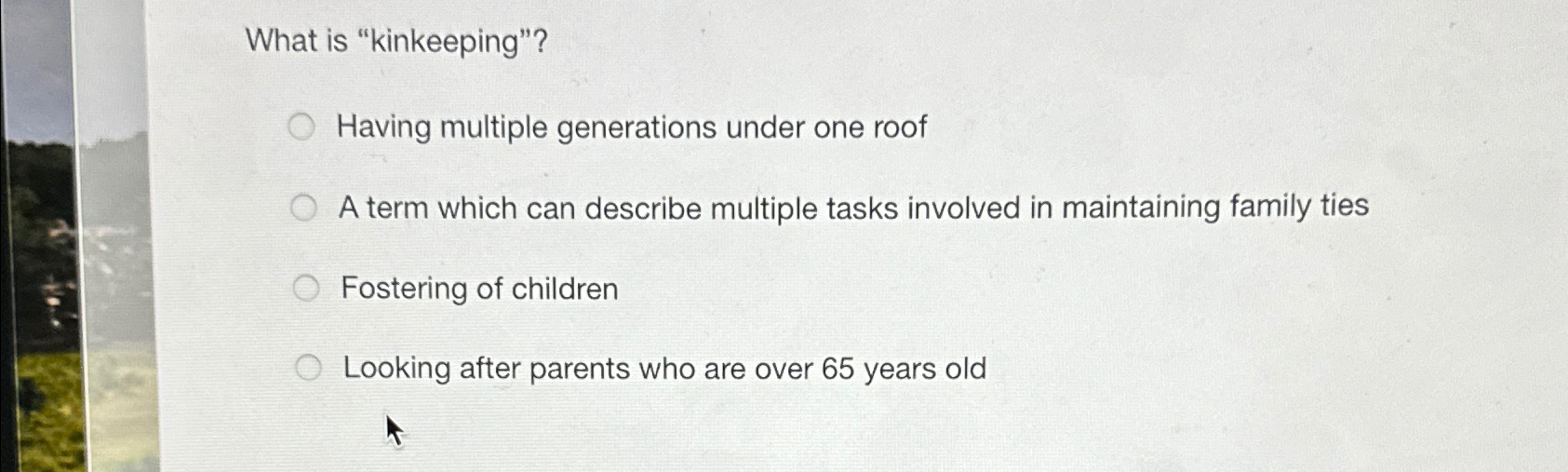 Solved What is "kinkeeping"?Having multiple generations | Chegg.com