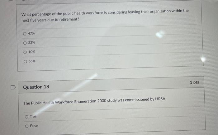 Solved What percentage of the public health workforce is | Chegg.com
