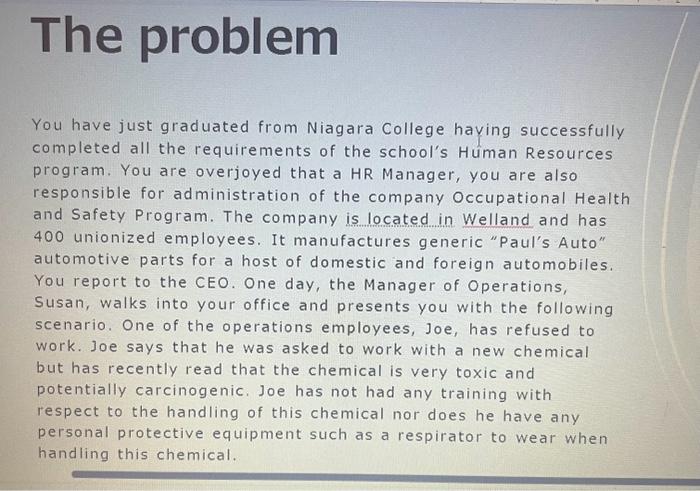 Solved You have just graduated from Niagara College having | Chegg.com