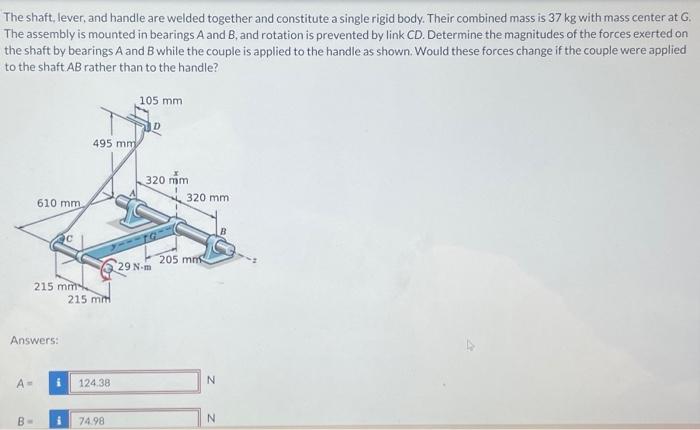 Solved The shaft, lever, and handle are welded together and | Chegg.com