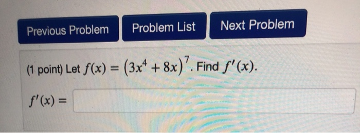 Solved 5x2 (1 point) Let f(x) = (1 2x) Find the equation of | Chegg.com Solved 5x2 (1 point) Let f(x) = (1 2x) Find the equation of | Chegg.com