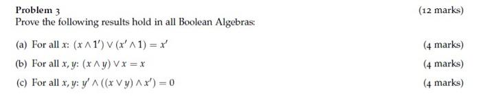 Solved Problem 3 (12 marks) Prove the following results hold | Chegg.com