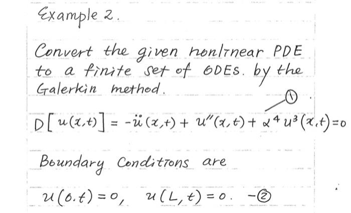 Example 2. Convert the given nonlinear PDE to a | Chegg.com