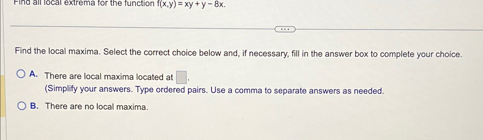 Solved Find all local extrema for the function | Chegg.com