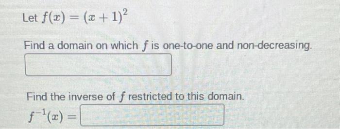 Solved Assume that the function f is a one-to-one function. | Chegg.com