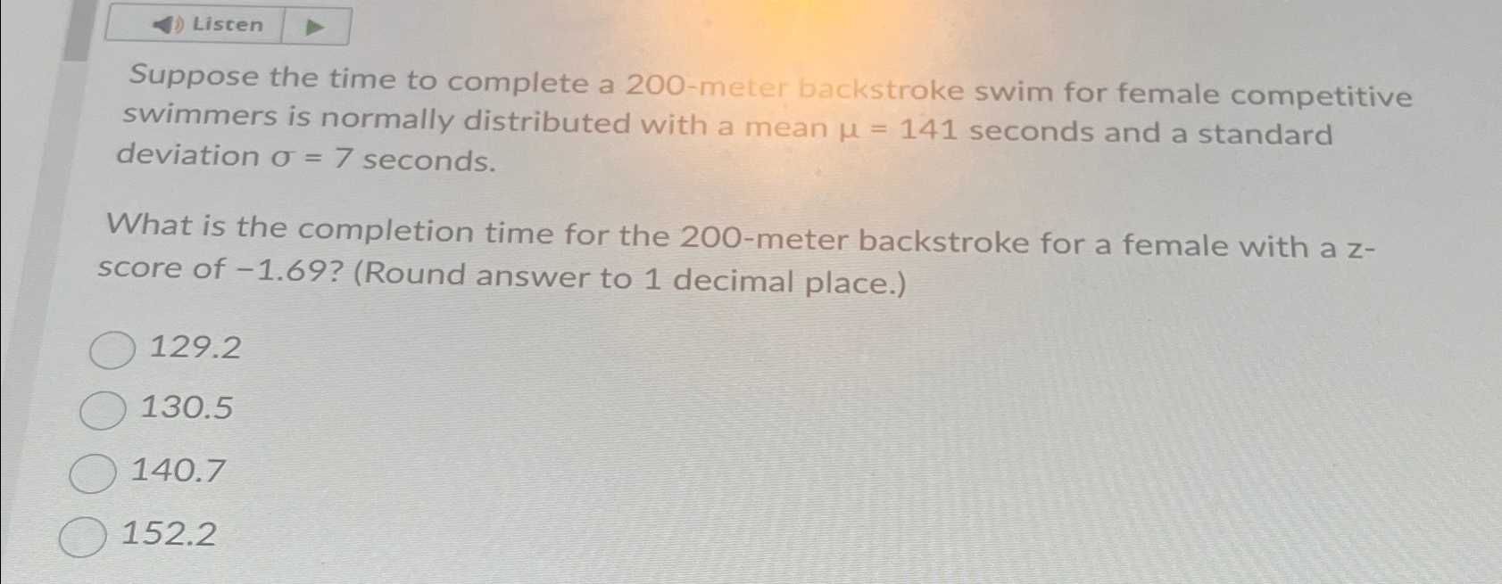 Solved Suppose the time to complete a 200-meter backstroke | Chegg.com
