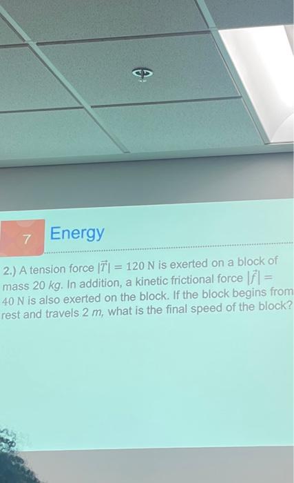 A tension force |T|= 120 N is exerted on a block of | Chegg.com