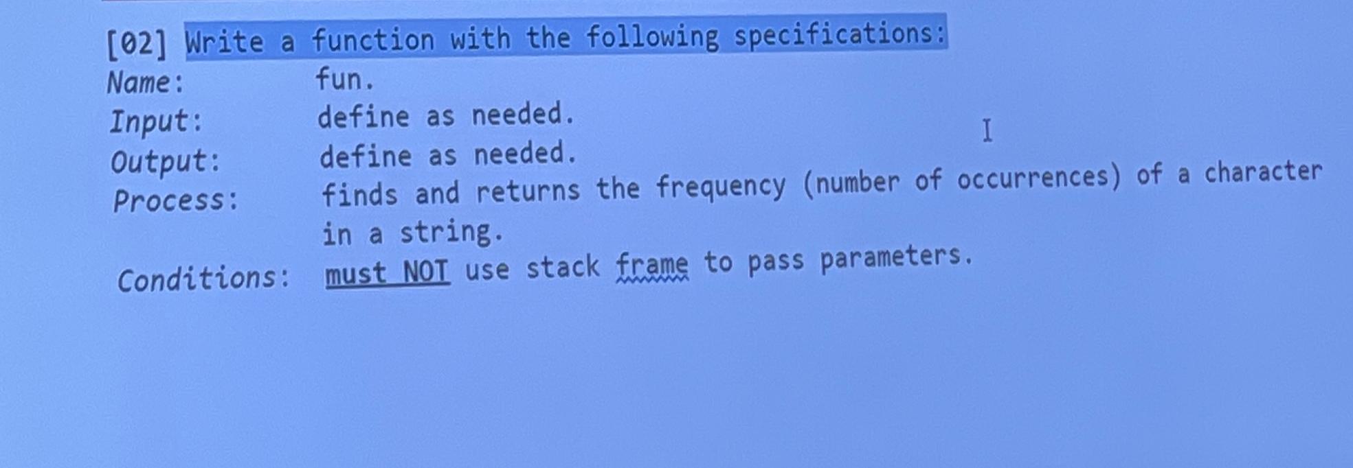 Solved [02] ﻿Write a function with the following | Chegg.com