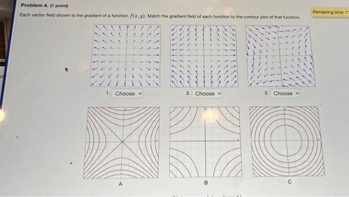 Solved Problem 4. (1 point) Each vector field shown is the | Chegg.com