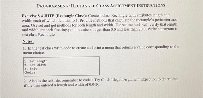 Solved private double length: private double width: public | Chegg.com