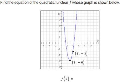 Solved Find the equation of the quadratic function f whose | Chegg.com