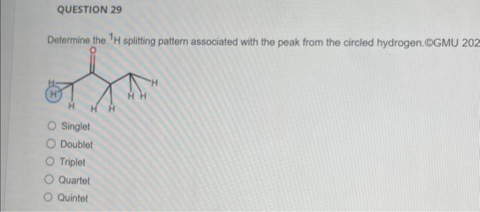 Solved Determine the 1H splitting pattern associated with | Chegg.com
