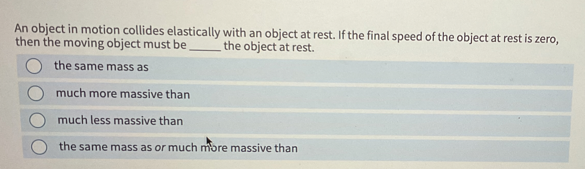 Solved An object in motion collides elastically with an | Chegg.com