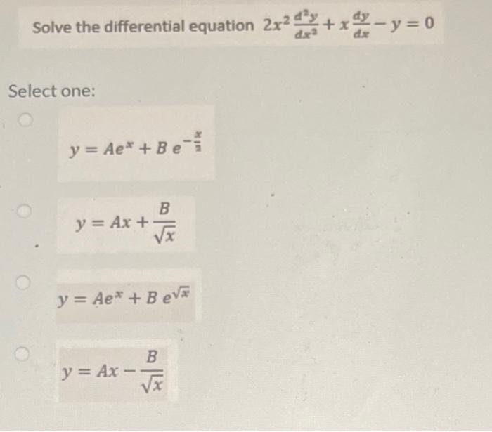 Solved The particular integral of the differential equation | Chegg.com