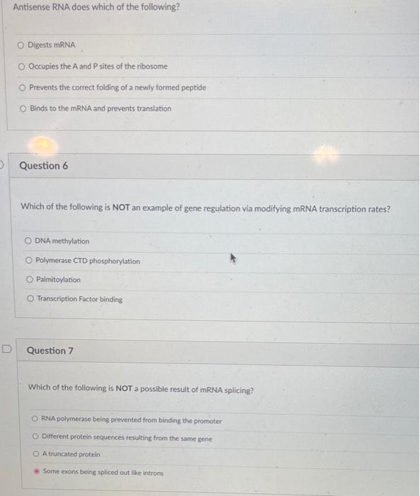 Solved Antisense RNA does which of the following? Digests | Chegg.com