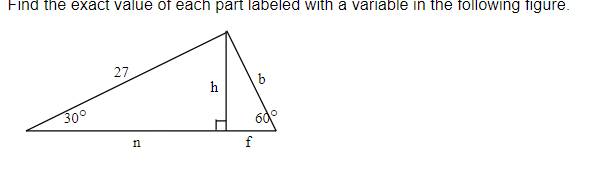 Solved Find the exact value of each part labeled with a | Chegg.com