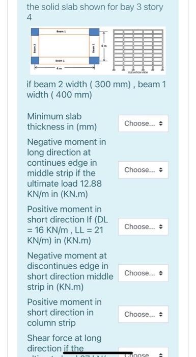 Solved the solid slab shown for bay 3 story 4 if beam 2 | Chegg.com