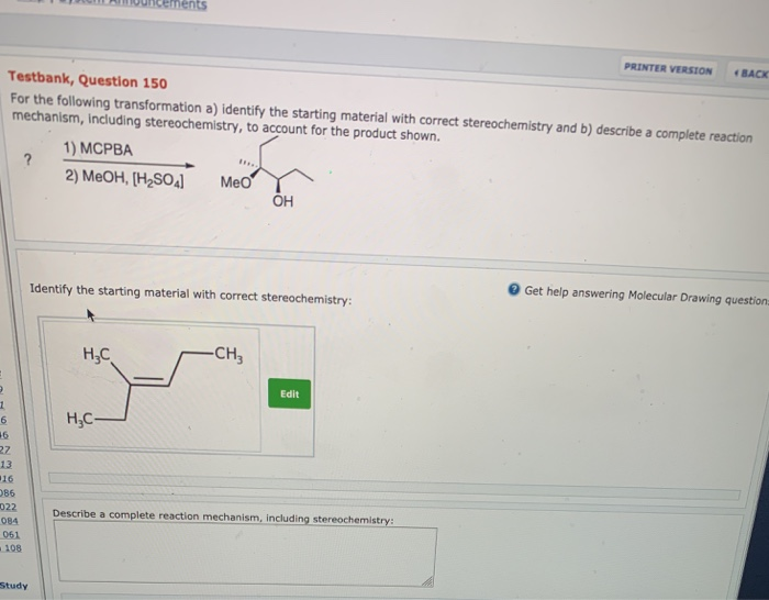 Solved m uncements PRINTER VERSION BACK Testbank, Question | Chegg.com