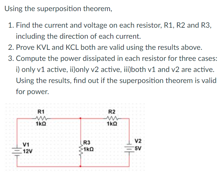Solved Using the superposition theorem,Find the current and | Chegg.com