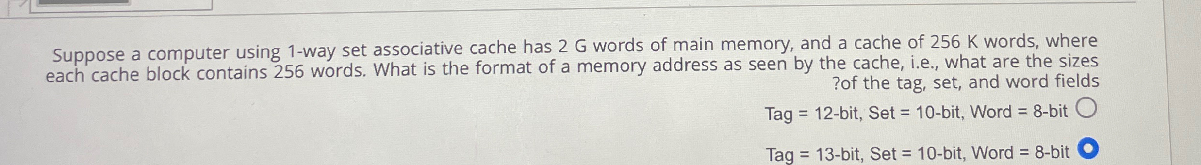 Solved Suppose a computer using 1-way set associative cache | Chegg.com