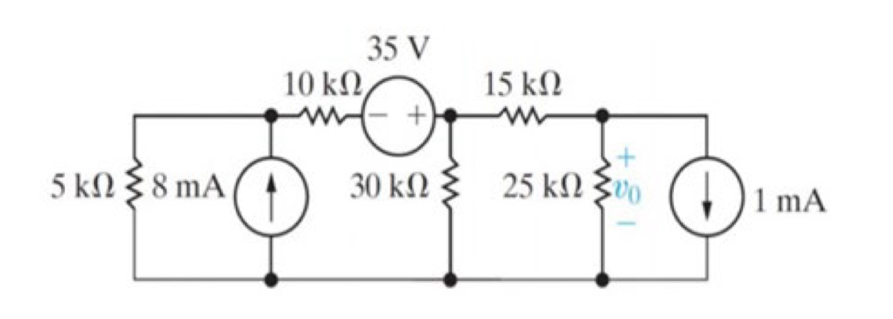 Solved by an EXPERT Simplificando el siguiente circuito , ﻿calcule v0 | Chegg.com