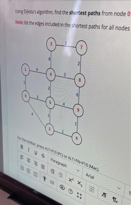 Solved Using Dijkstas Algorithm Find The Shortest Paths