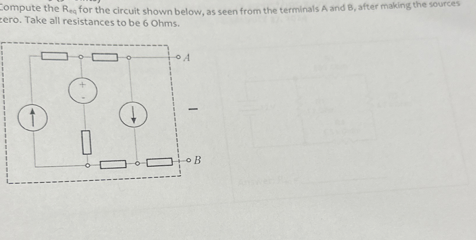 Solved Compute the Req ﻿for the circuit shown below, as | Chegg.com