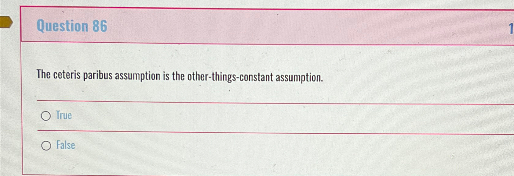 Solved Question 86The ceteris paribus assumption is the | Chegg.com