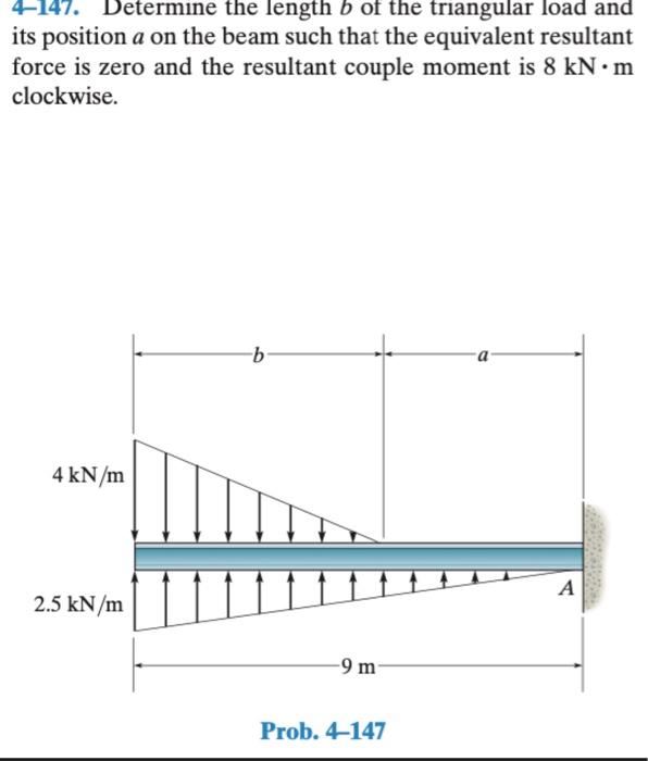 Solved Determine the length b of the triangular load and its | Chegg.com